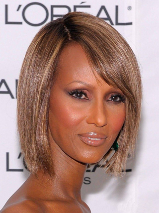 Iman Wigs, Chin Length Straight Lace Front Brown 10" Style Iman Wigs