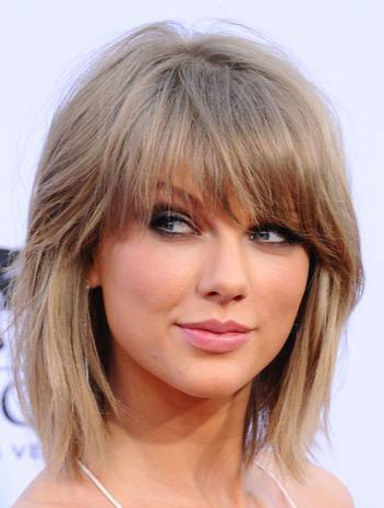 Taylor Swift Wig, Synthetic Monofilament Blonde Shoulder With Bangs ...